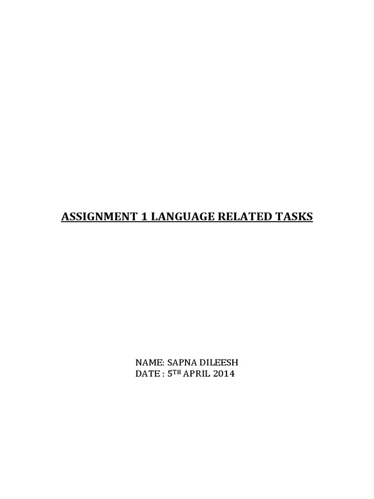 Celta Assignment 1 - Language Related Tasks | PDF | English Language ...