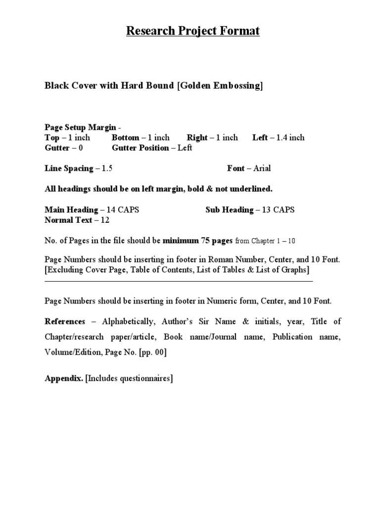research-project-format-pdf