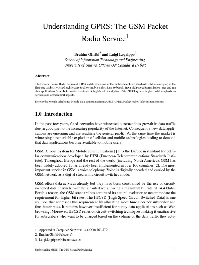 Understanding GPRS: The GSM Packet Radio Service: Brahim Ghribi and ...