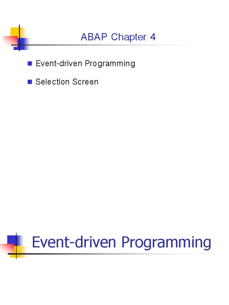 ABAP Event Driven Programming | PDF | System Software | Information Age