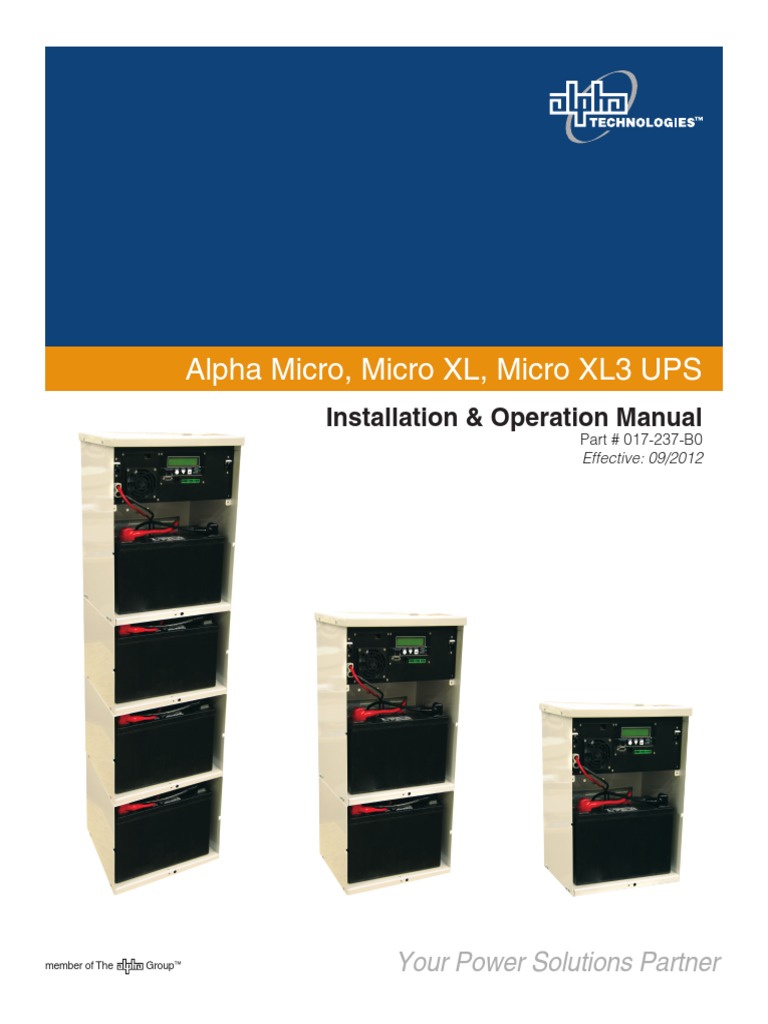 Alpha Micro 1000 Installation and Operation Manual | PDF | Power ...