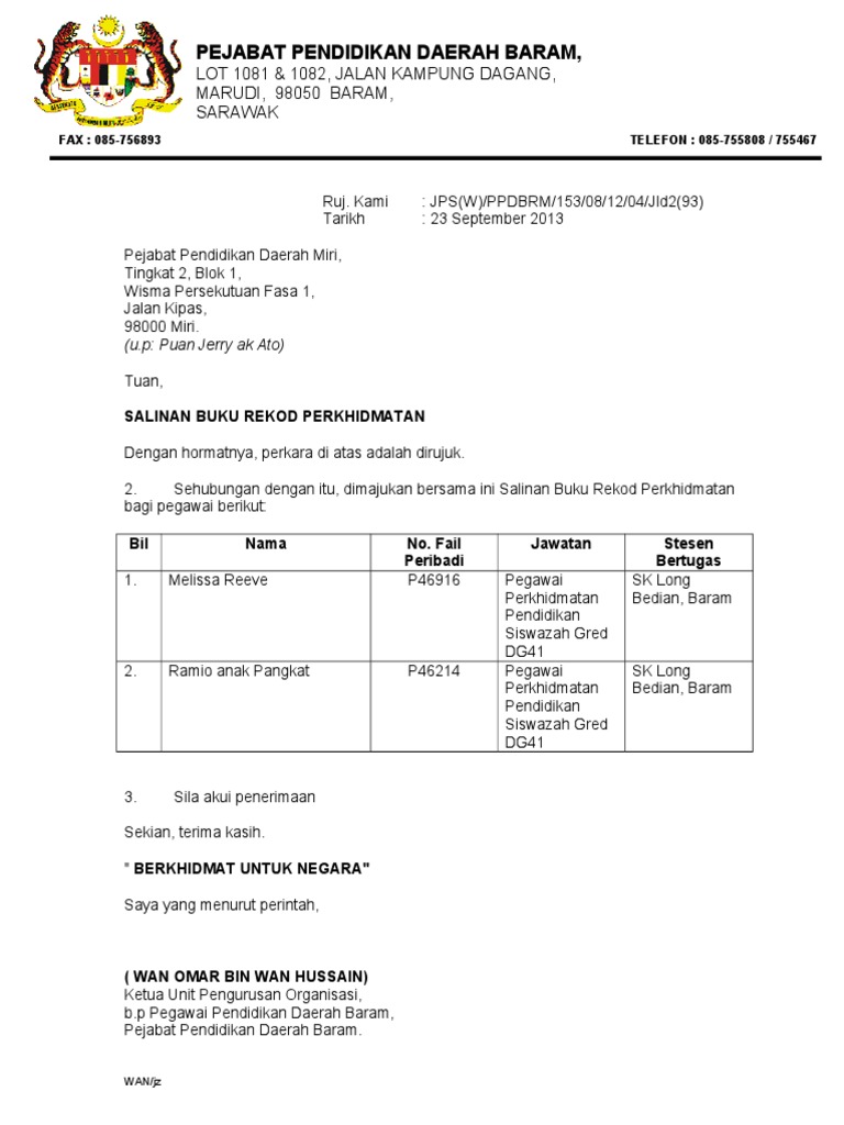 Buku Rekod Perkhidmatan | PDF