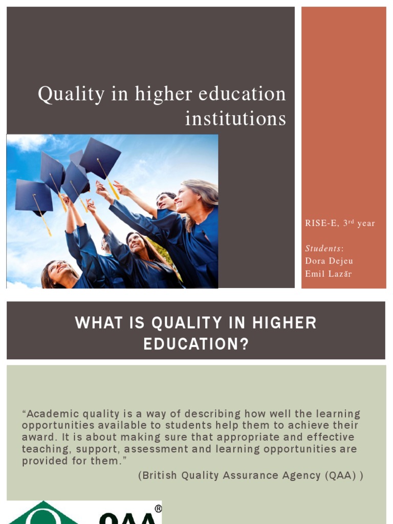 Quality in Higher Education Institutions | PDF
