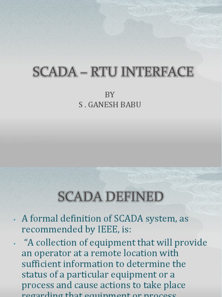 Scada - Rtu Interface | PDF | Electrical Substation | Scada