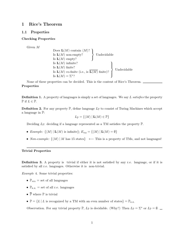Rice Theorem | PDF | Discrete Mathematics | Applied Mathematics