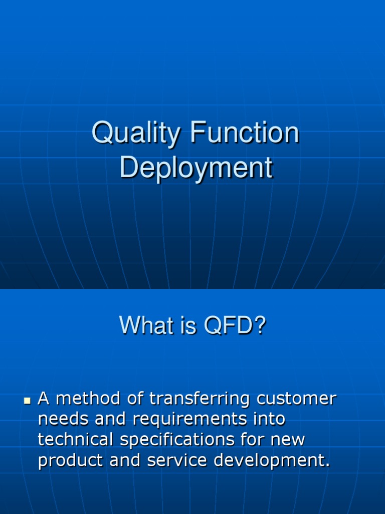 Quality Function Deployment | PDF