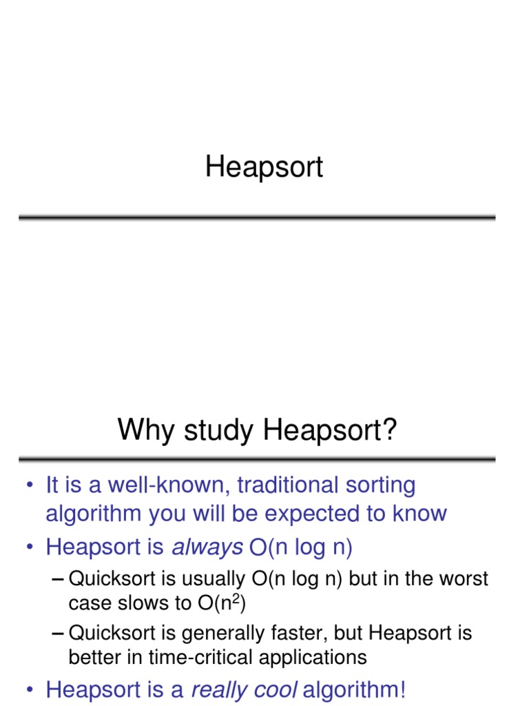 Heap Sort | PDF | Algorithms And Data Structures | Areas Of Computer Science