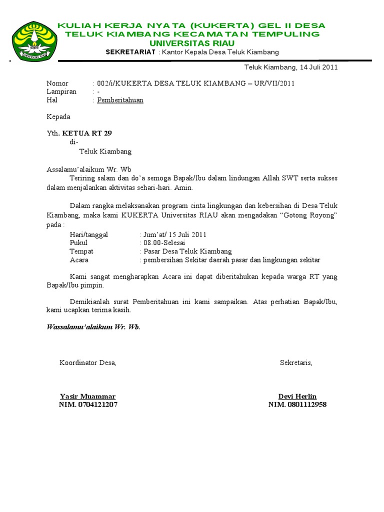 Surat Undangan Goro RT | PDF | Computers