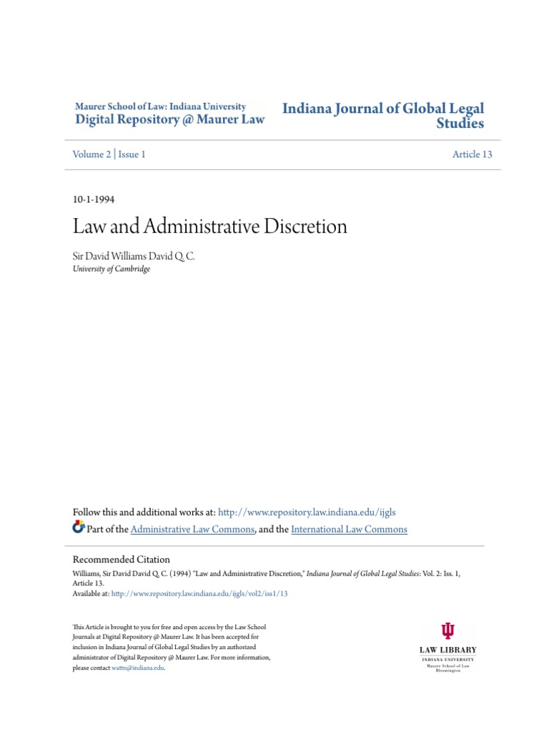 Law and Administrative Discretion | PDF | Supreme Courts | Judgment (Law)