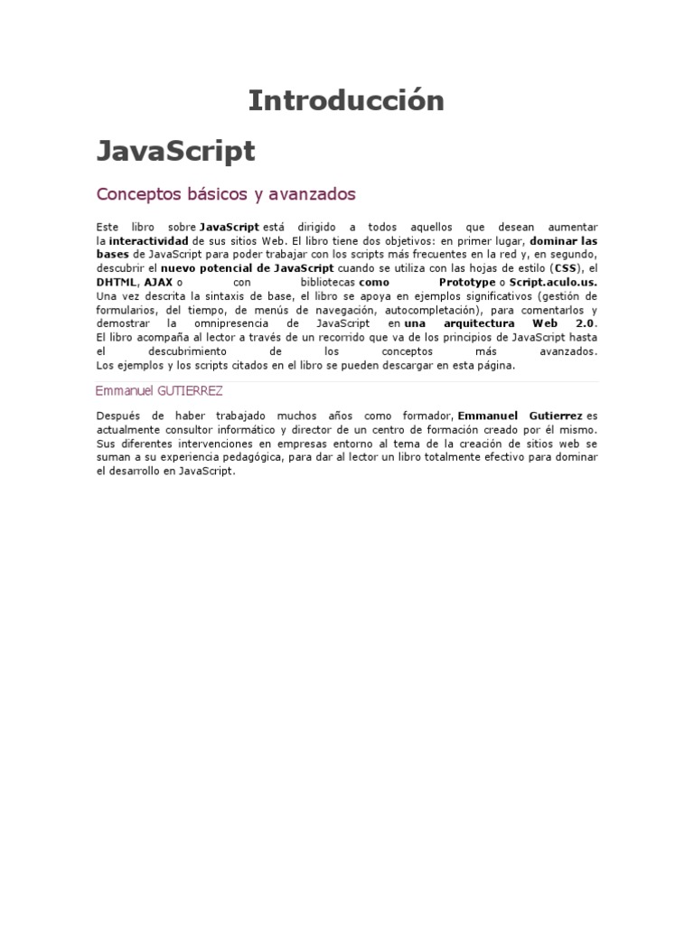 JavaScript (Conceptos Básicos y Avanzados) | PDF | Script Java | HTML