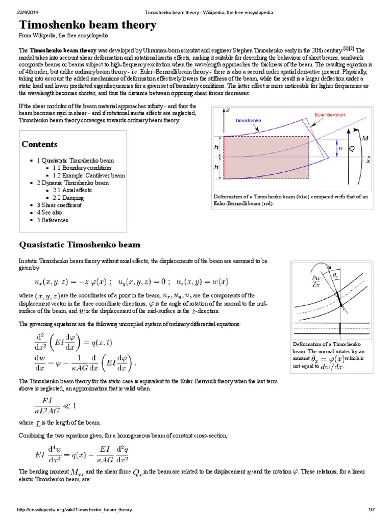 Timoshenko Beam Theory | Bending | Building Engineering