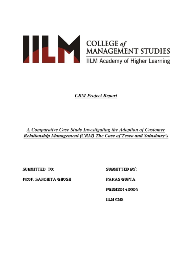 CRM Project Report S | PDF | Pepsi Co | Customer Relationship Management