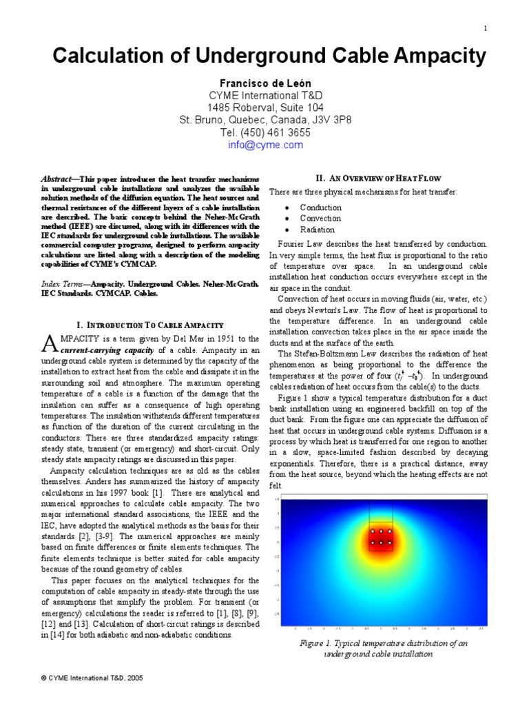 CYME - Cable Ampacity Calculation | PDF | Thermal Conduction | Heat ...