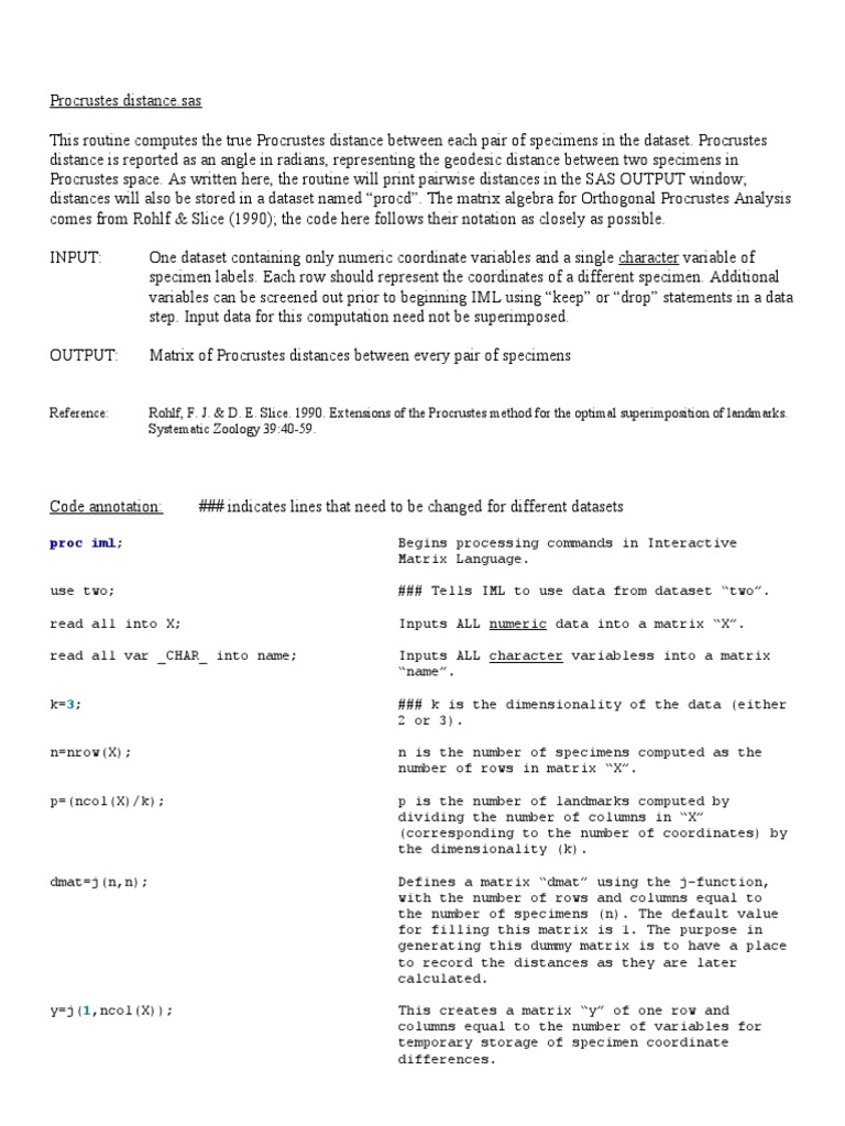Procrustes Distance Calculation | PDF | Matrix (Mathematics ...