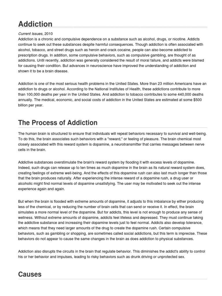 Addiction: The Process of Addiction | PDF | Substance Abuse | Alcoholism