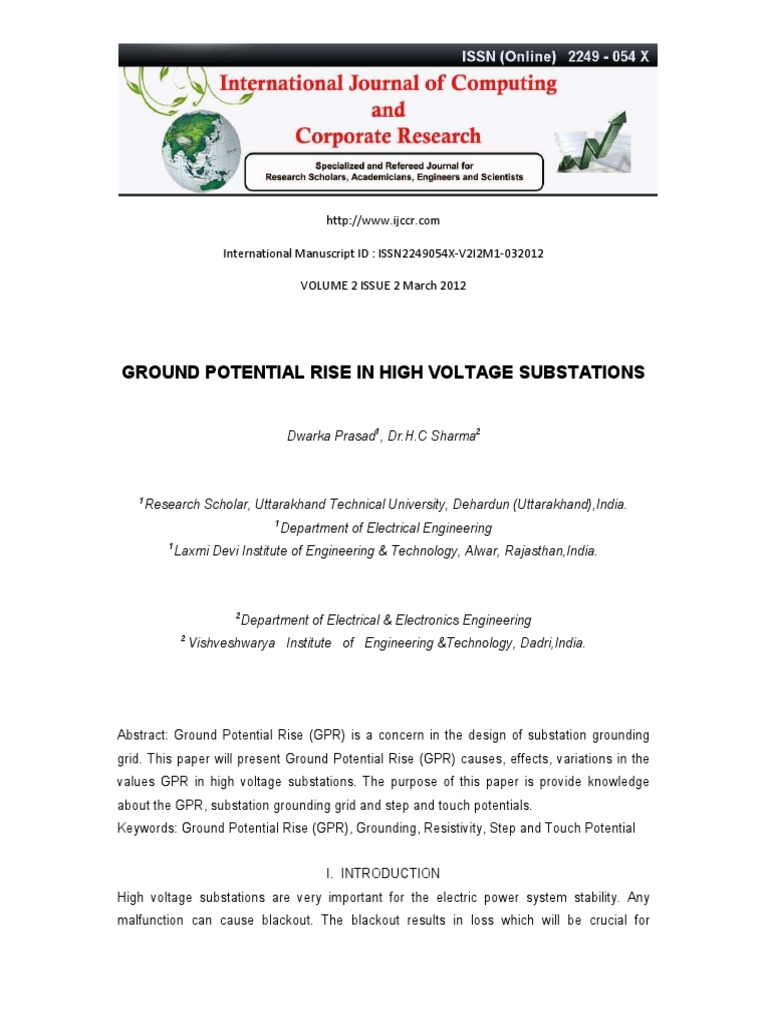 Ground Potential Rise in High Voltage Substation | PDF