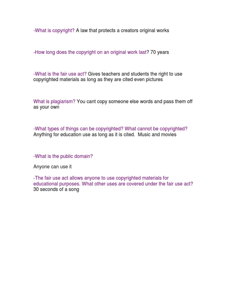 Copyright Basics and Fair Use Guide | PDF