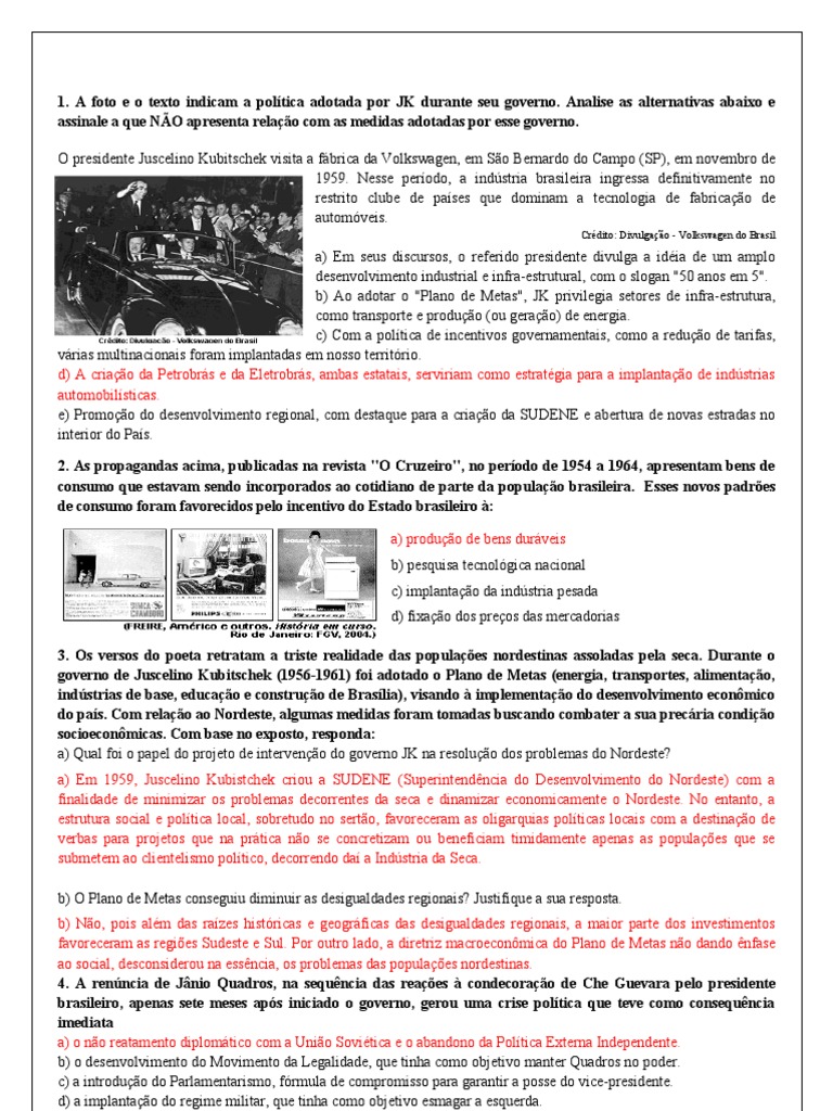 Lista de Exercícios 9 A e B | PDF | Brasil | Desenvolvimento econômico