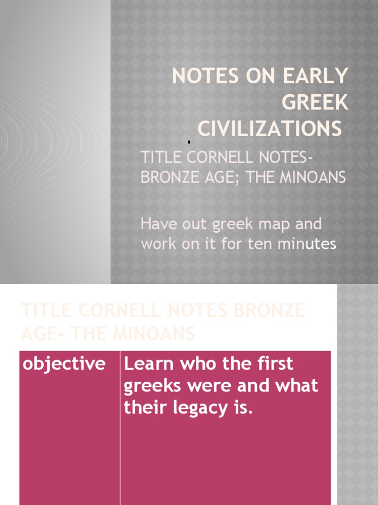 Title Cornell Notesbronze Age The Minoans Have Out Greek Map | PDF ...