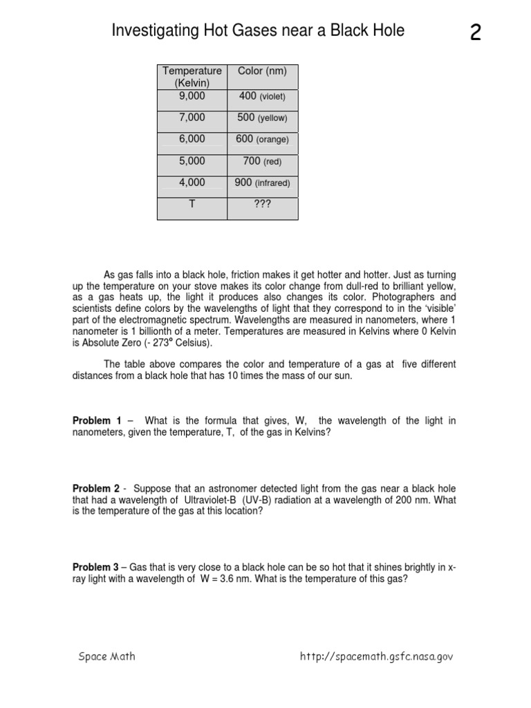 Hot Gases Near Black Hole | PDF | Temperature | Gases