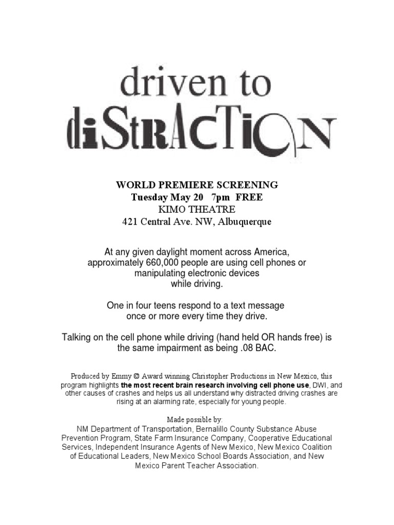 Premiere of Driven To Distraction | PDF