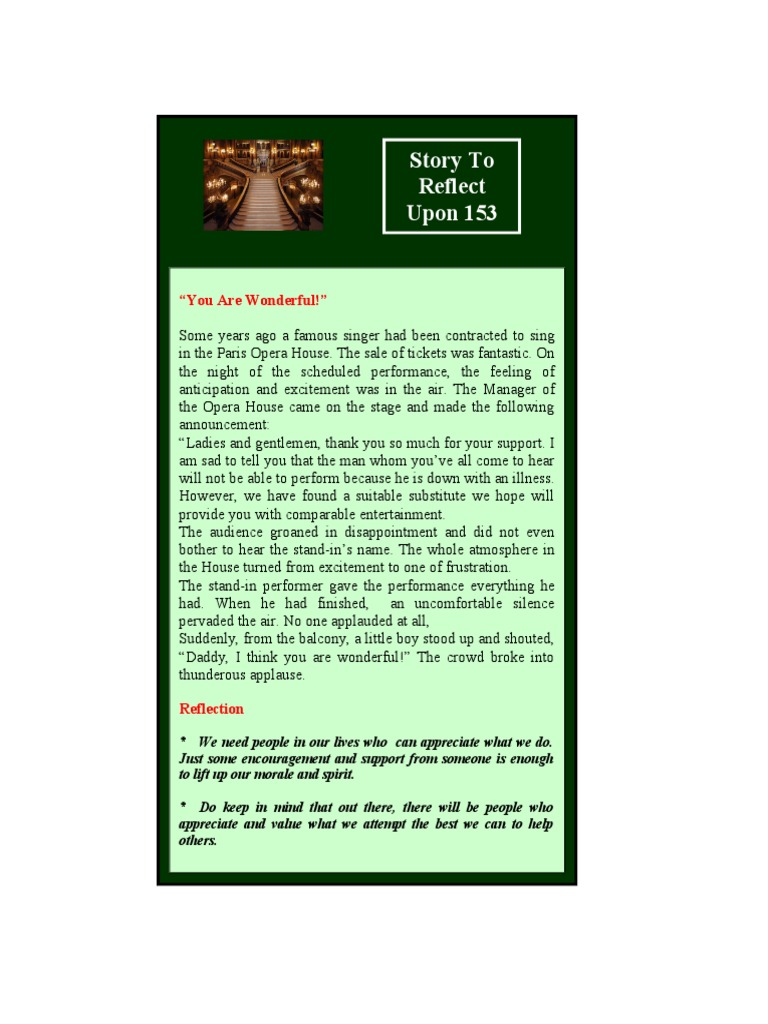 Story To Reflect Upon 153, 154 | PDF | Leisure