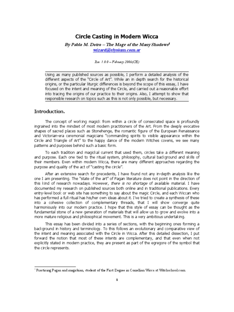 Circle Casting in Modern Wicca | PDF | Wicca | Magic (Paranormal)