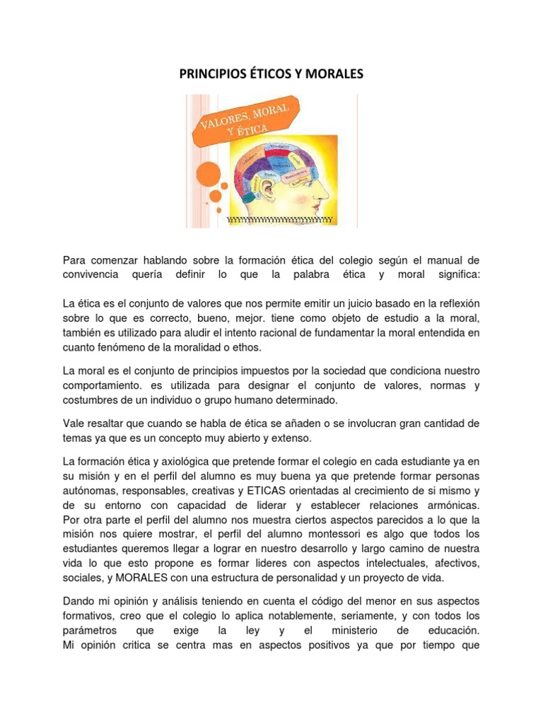 Principios Éticos y Morales | PDF | Bioética | Moralidad