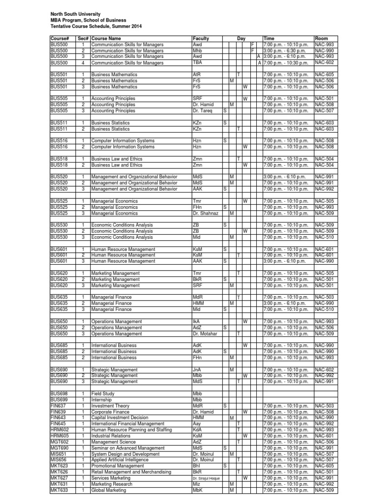 Mba Emba Offer Schedule 142 | PDF | Master Of Business Administration ...