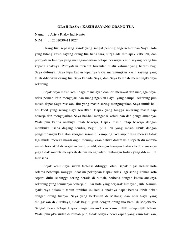 Olah Rasa Kasih Sayang Ortu | PDF | Kesehatan Holistik