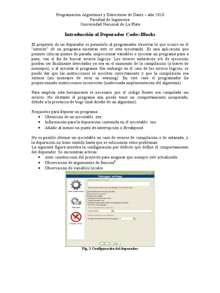 Guía de Depuración en Code::Blocks | PDF | Entorno de desarrollo integrado | Programación de ...