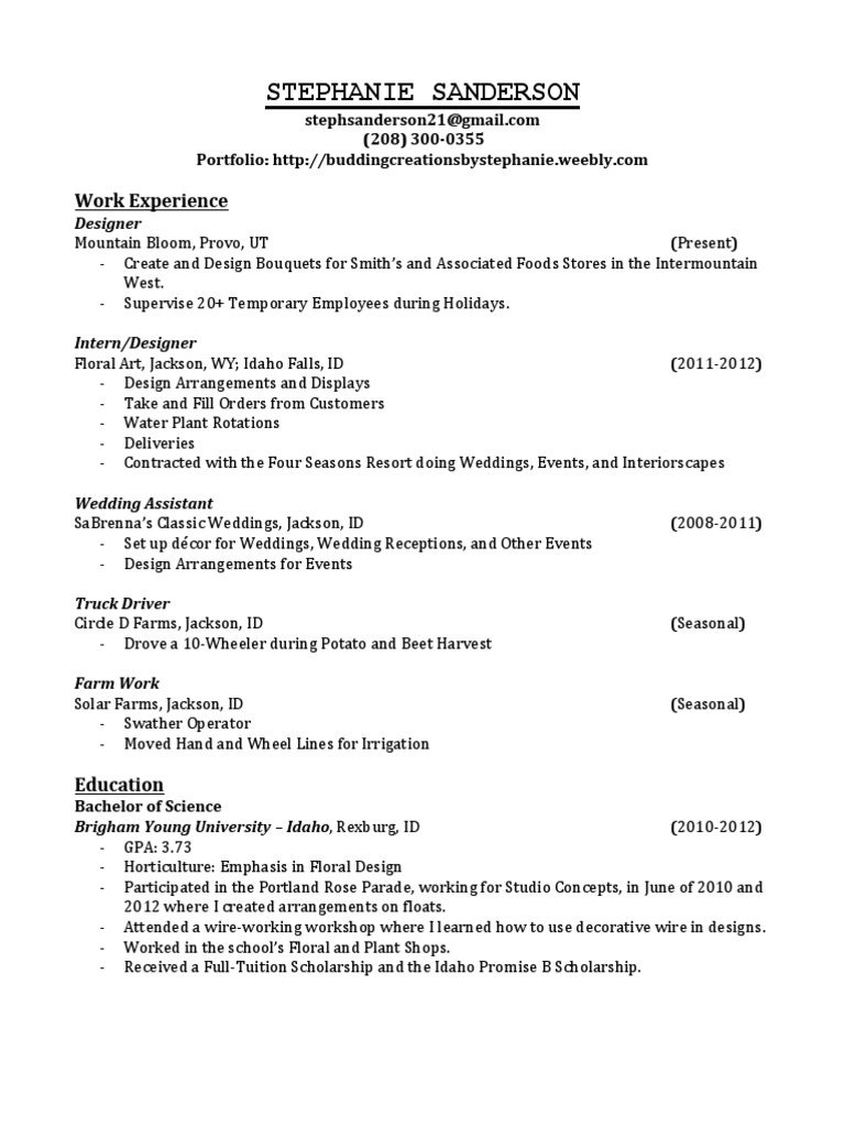 Resume On Portfolio | PDF