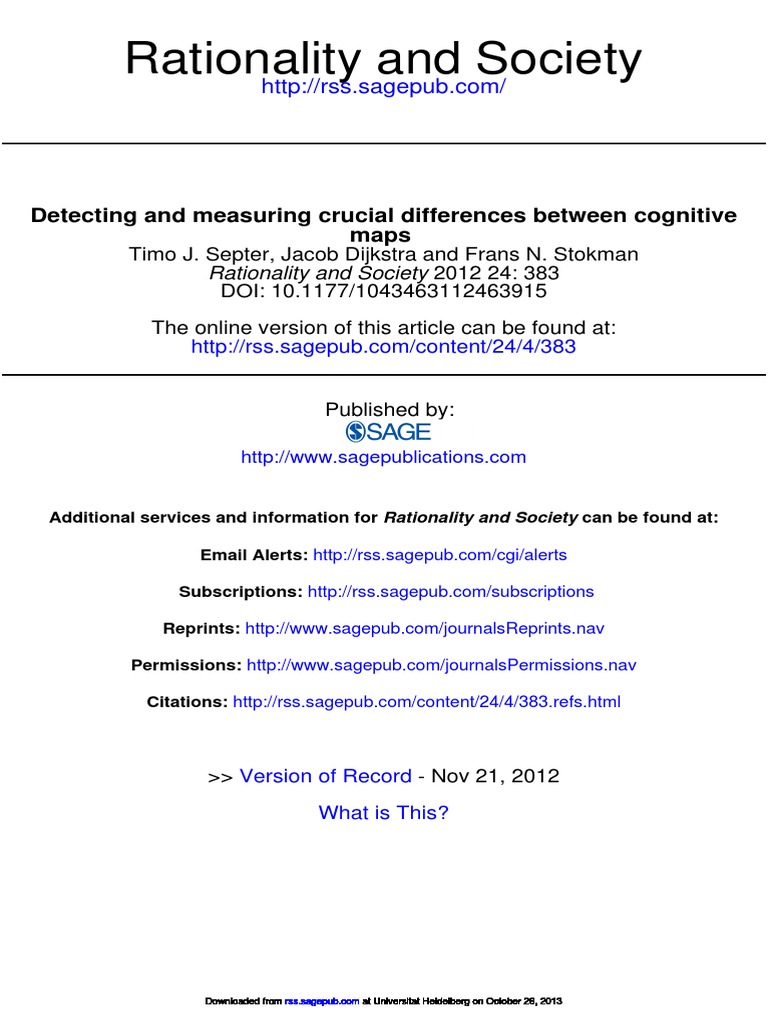 Rationality and Society: Maps Detecting and Measuring Crucial ...