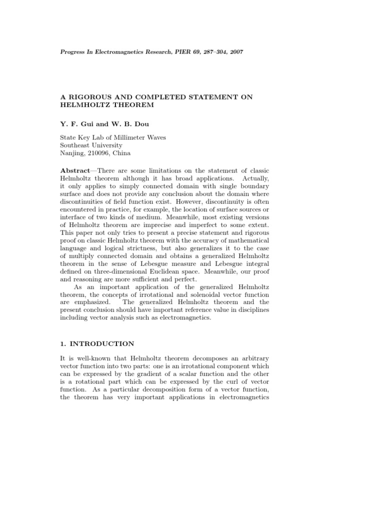 Helmholtz Theorem | PDF | Vector Space | Theorem