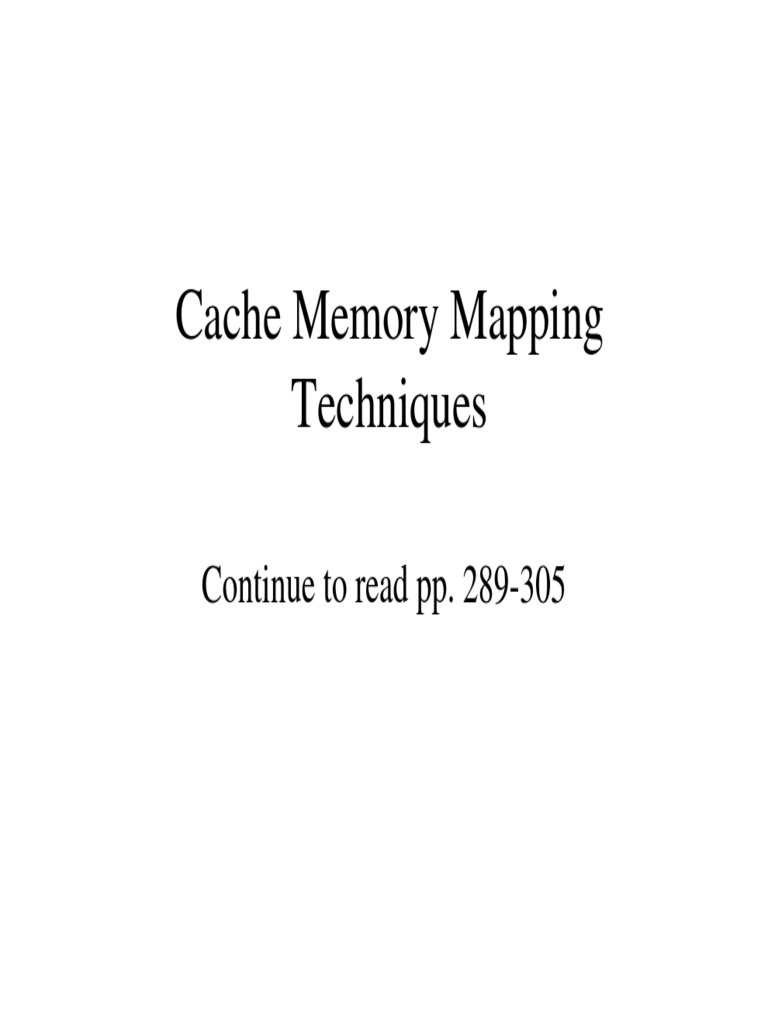 Cache Memory Mapping Techniques Explained | PDF | Cpu Cache | Digital Technology