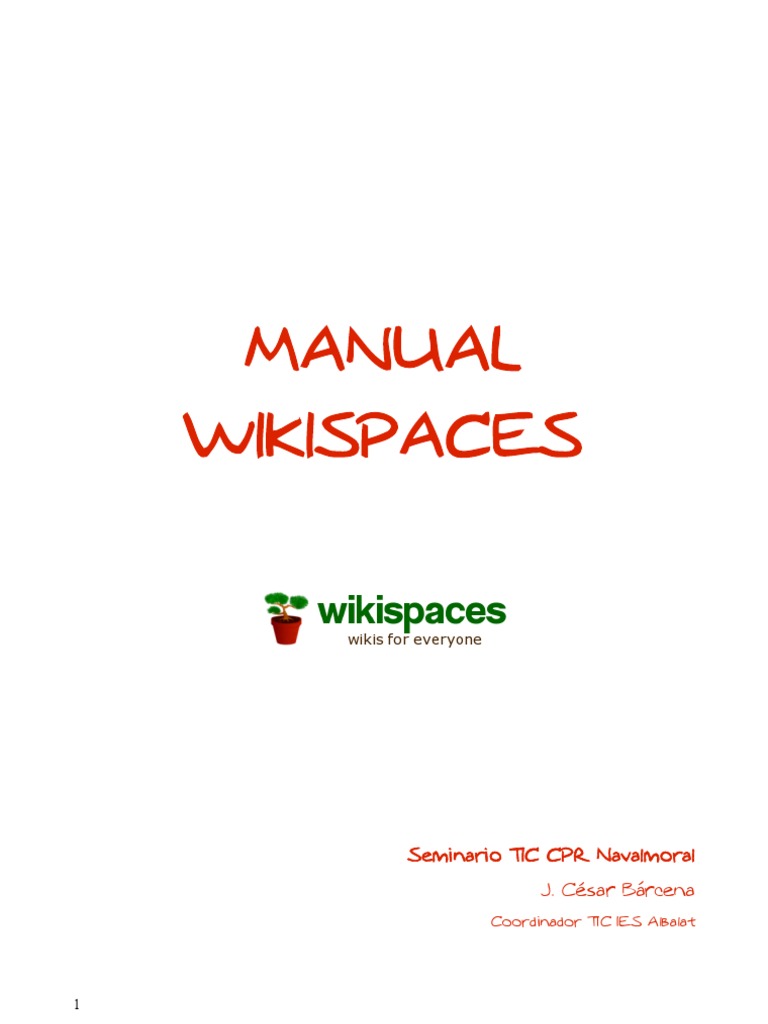 Manual de Wikispaces | PDF | Wiki | Hipervínculo