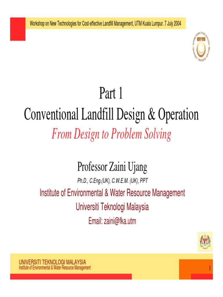 Conventional Landfill Design - Operation | PDF | Landfill | Properties ...