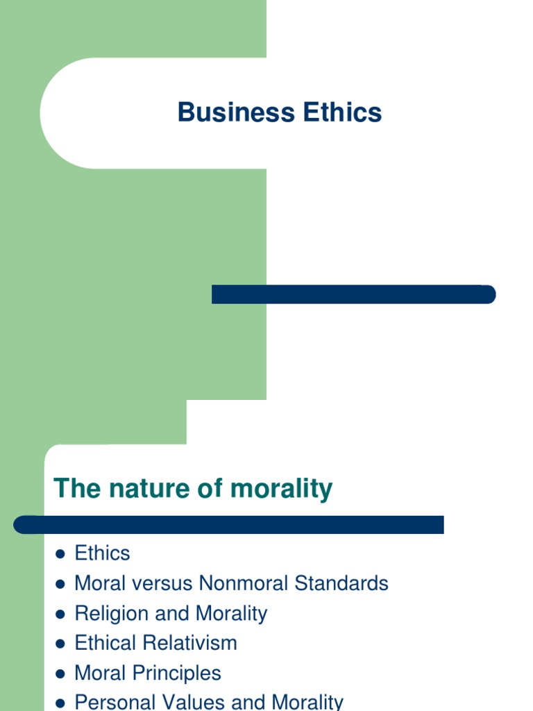 Business Ethics - Lesson 1 | PDF