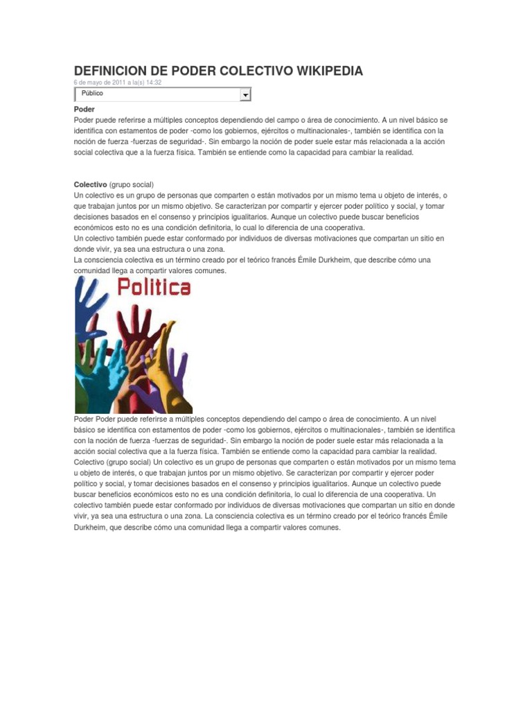 Definicion de Poder Colectivo Wikipedia