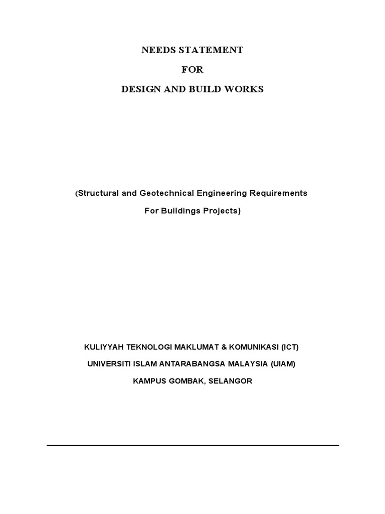 Sample Needs Statement | Download Free PDF | Specification (Technical ...