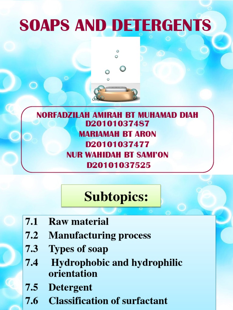 Detergent PPT (FWM) | PDF | Soap | Detergent