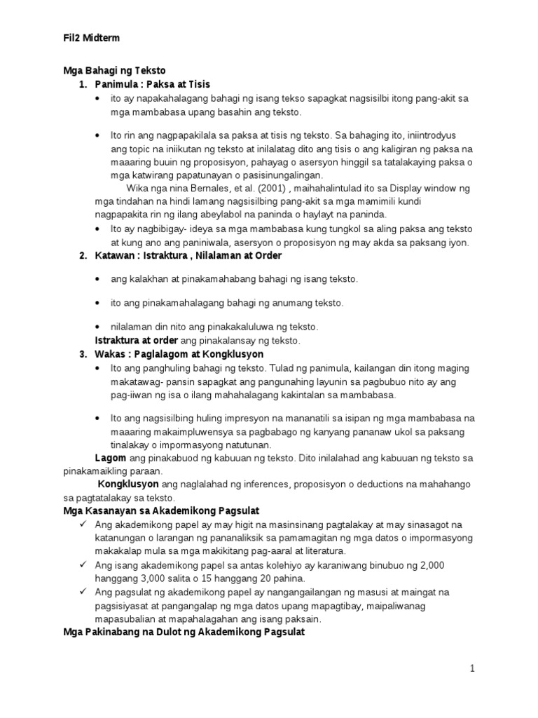 Pagbasa at Pagsulat Reviewer | PDF