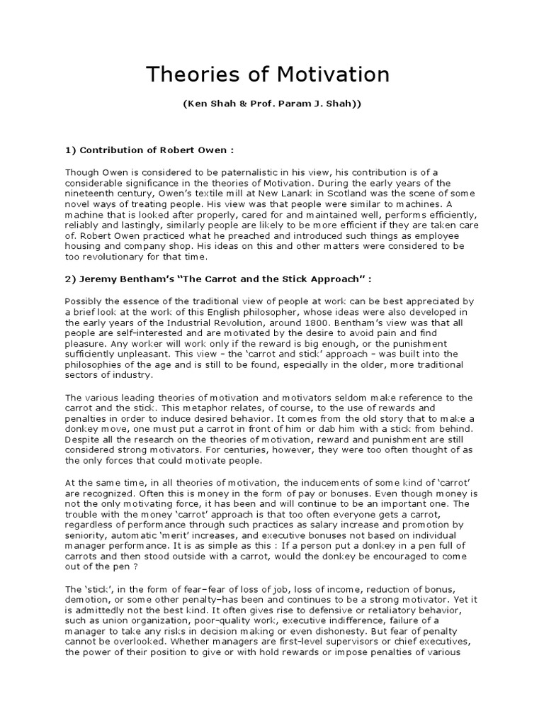 Theories of Motivation | PDF | Motivation | Motivational