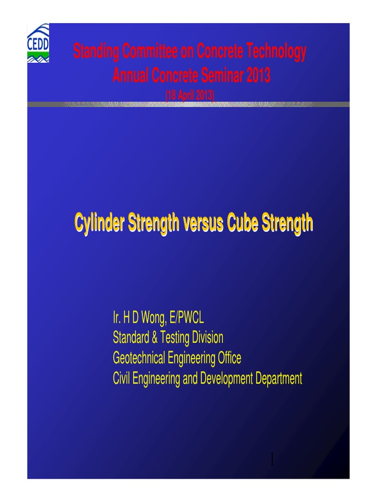 Cylinder Strength Versus Cube Strength | PDF | Standard Deviation ...