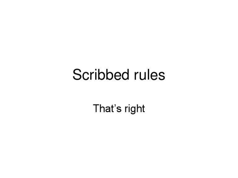 Scribbed Rules | PDF