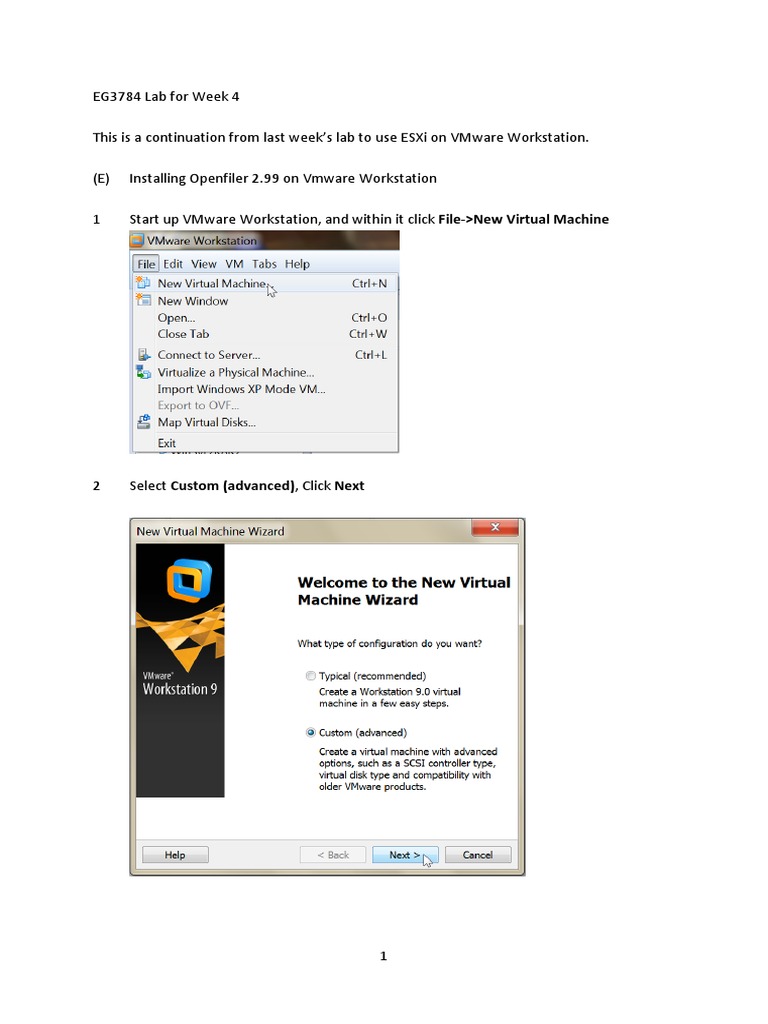 Installing Openfiler On Vmware Workstation 8 | PDF | Utility Software | Operating System Technology
