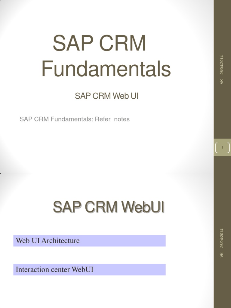 Sap CRM Fundamentals Webui 321 | PDF | Model–View–Controller | Web Application
