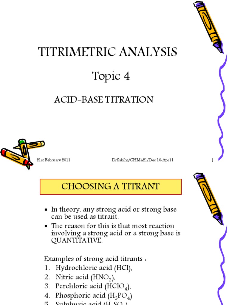 Volumetric2 (Acid Base Titration) | PDF | Molar Concentration | Titration