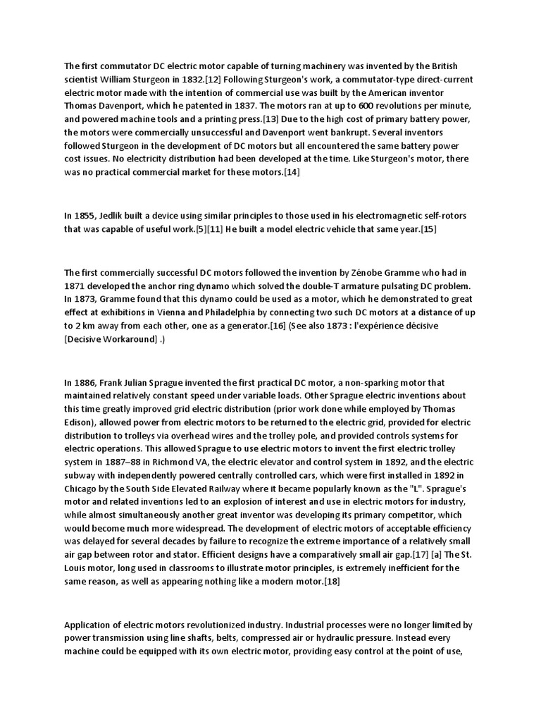 The First Commutator DC Electric Motor Capable of Turning Machinery Was ...