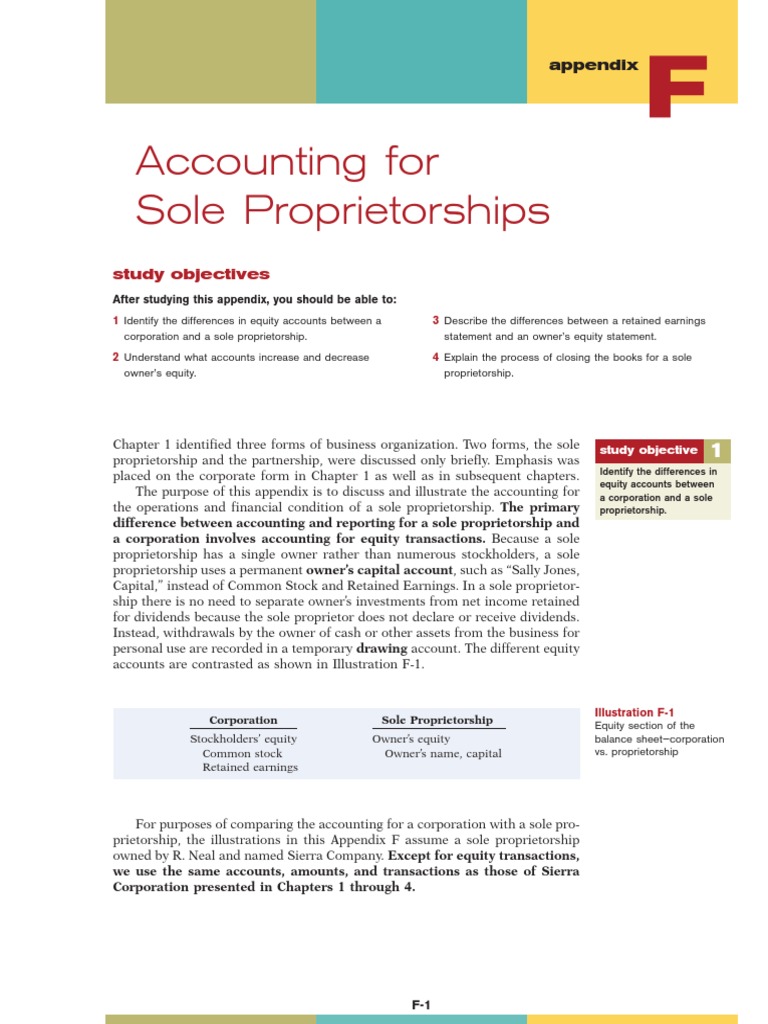 Sole Proprietorship | Debits And Credits | Sole Proprietorship